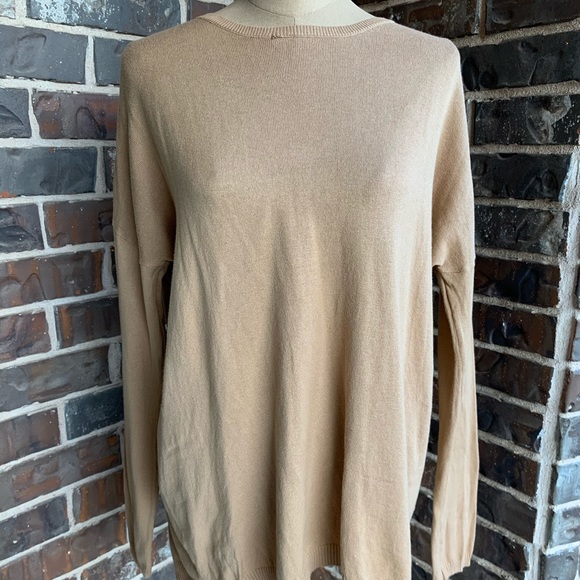 Zara | Sweaters | Zara Sweater Crew Neck Knit Camel Medium | Poshmark